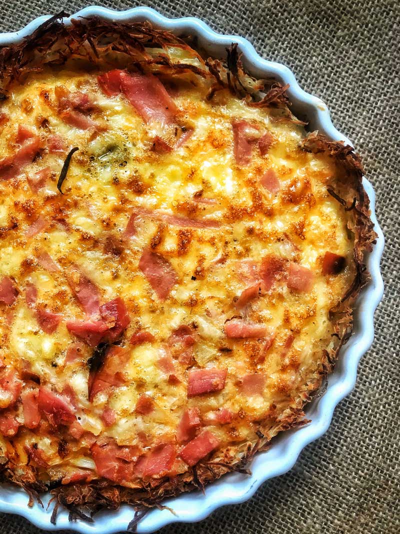 Hash brown crust quiche lorraine - https://www.theslimmingfoodie.com/